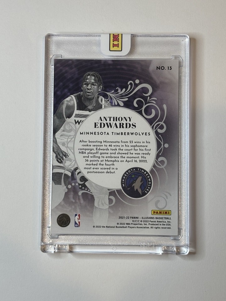 Anthony Edwards RARE REFRACTOR SSP INVESTMENT CARD T-Wolves MVP MINT ...