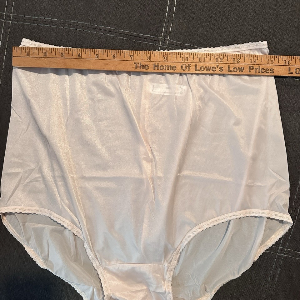3 Pair Vintage Bali 23465 Sand Beige Nylon Satin Full Cut Brief Panties ...