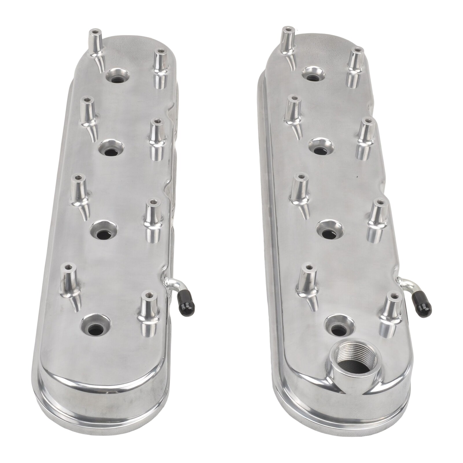 Polished Cast Aluminum Tall Valve Covers For GM LS LS1 LS2 LS3 LS6 5.3 ...