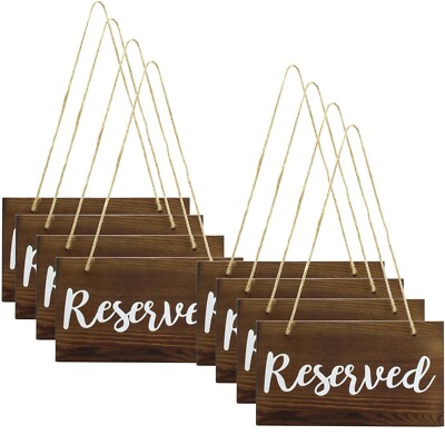 8 PCS Hanging Wooden Reserved Signs Rustic Reserved Seating Signs for ...