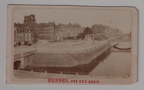 Bretagne CDV Vve Vagneur à Paris RENNES Vue des quais Vintage print c ...