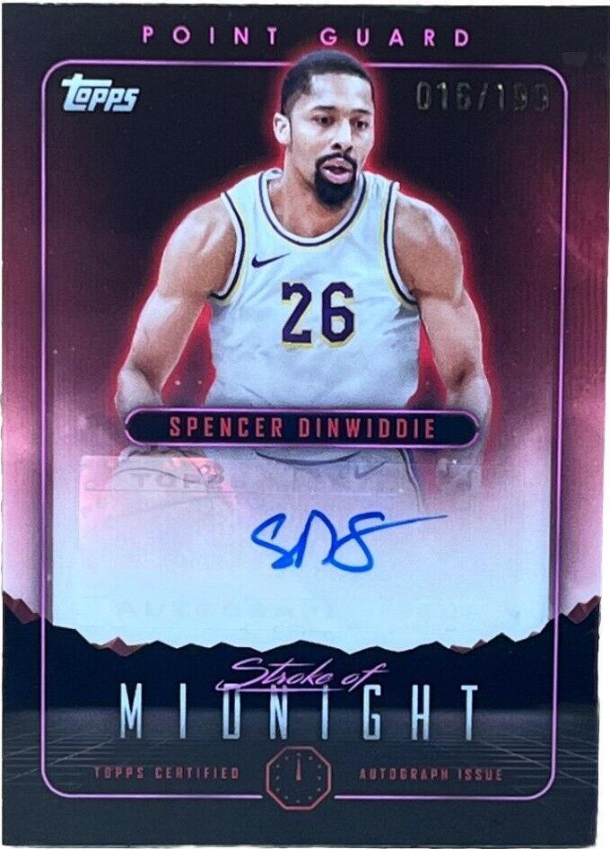 2023-24 Topps Midnight - Stroke of Midnight Autographs Spencer Dinwiddie #SMA-SD Twilight Max ...