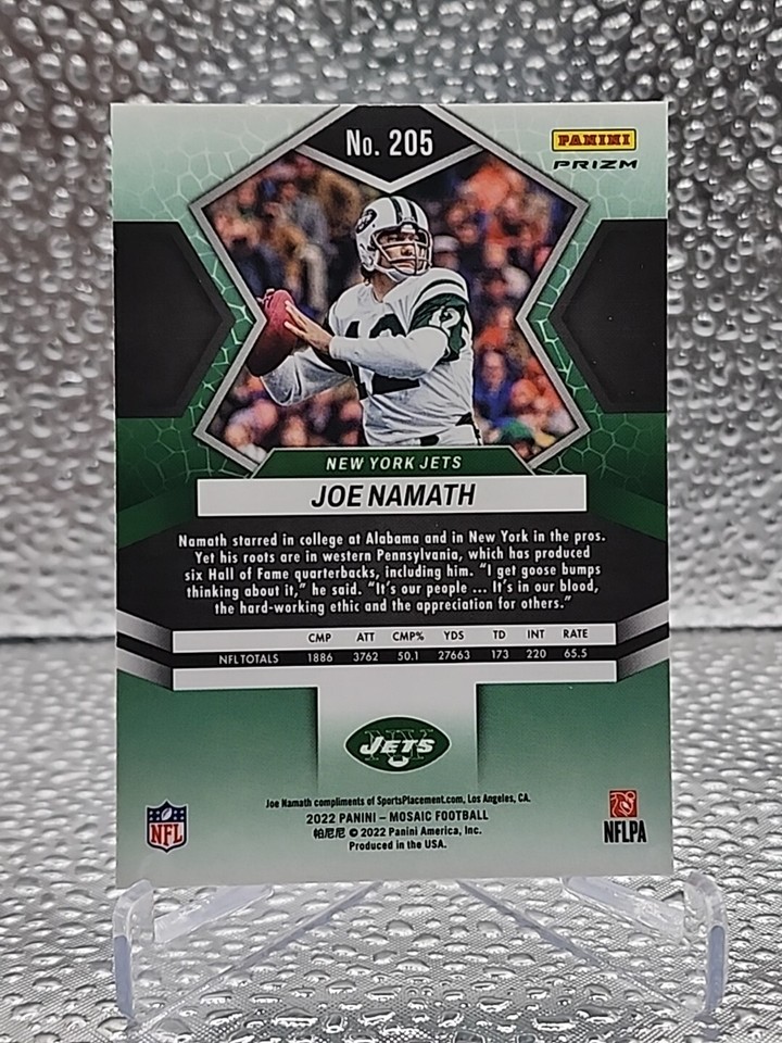 Joe Namath 2022 Panini Mosaic #205 Silver Mosaic Prizm New York Jets | eBay