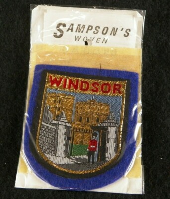 Vintage Sampsons Woven Badges Windsor Castle Sampson's Lurex Metallic ...