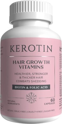 Hair Growth Vitamins 60 Pill, Biotin Supplement, DHT Blocker, Collagen ...