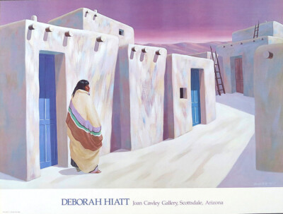 Deborah Hiatt Taos Street Southwest Village Fine Art Poster 25 x 33 | eBay