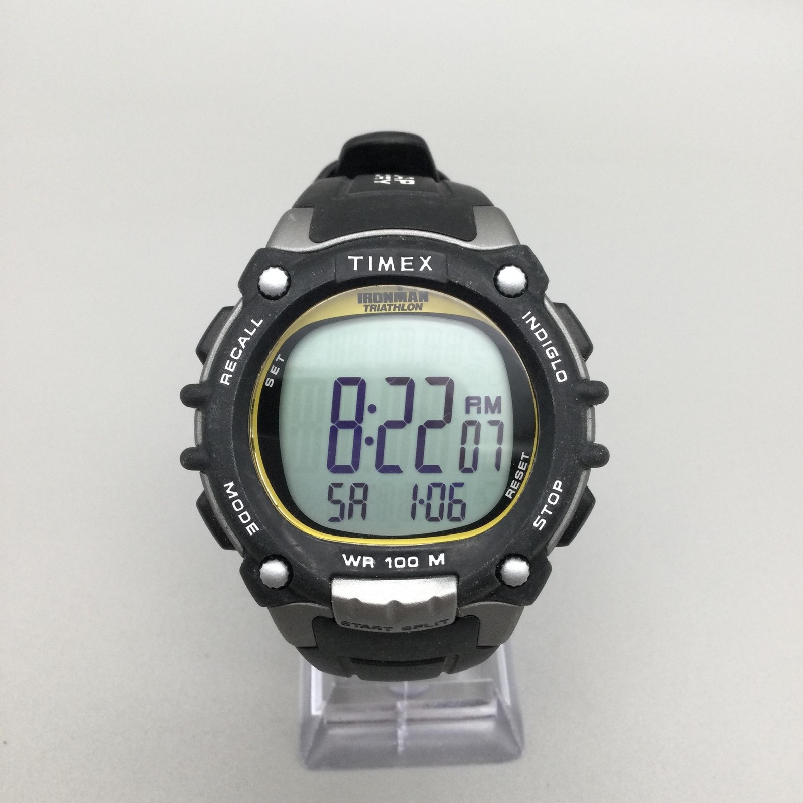 Timex Ironman Watch Mens 45mm Black Flix 100 Lap Digital Indiglo New ...