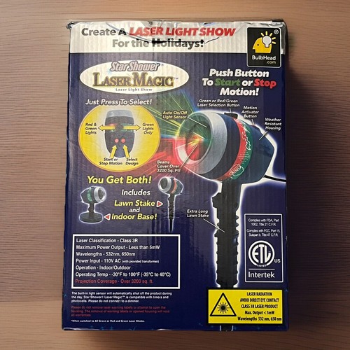 Star Shower Laser Magic Light Show Projector Halloween Christmas Green Red NEW | eBay