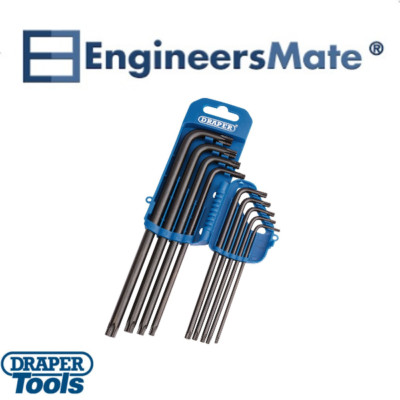 Draper TX STAR Torx 9 Piece Allen Key Set T10 T15 T20 T25 T27 T30 T40 ...