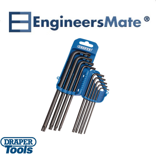 Draper TX STAR Torx 9 Piece Allen Key Set T10 T15 T20 T25 T27 T30 T40 ...