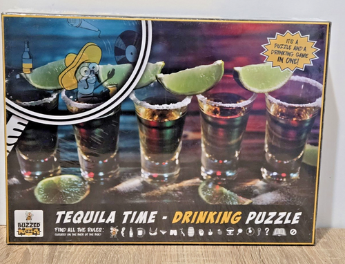 Buzzed Puzzles Tequila Time Drinking Game Puzzle & Drinking Game in 1 ...