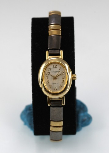 LA Express Women Watch Gold Black Stainless Steel Stretch WR Battery ...