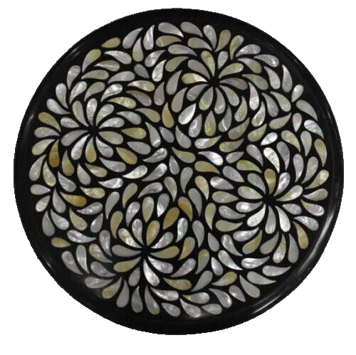 36" Marble Inlay Coffee Table Top Semi Precious Paua Shell Inlay Stone ...