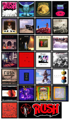 RUSH multi pack of 25 album cover refrigerator magnet set lot (full ...