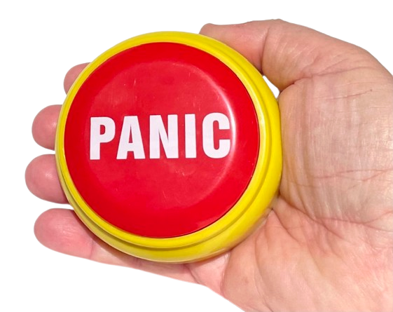 FLASHING PANIC BUTTON Funny Office Desk Gift Gag Joke Prank Alert Alarm ...