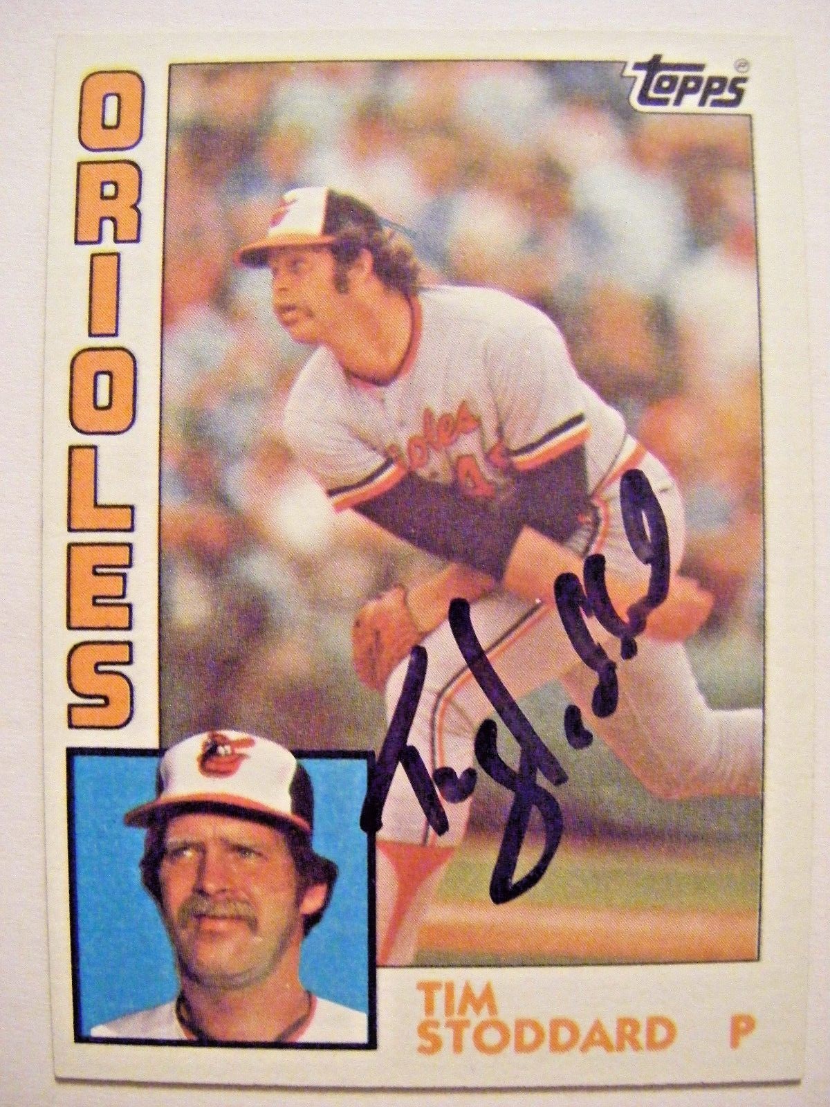 TIM STODDARD signed ORIOLES 1984 Topps baseball card AUTO NC STATE ...