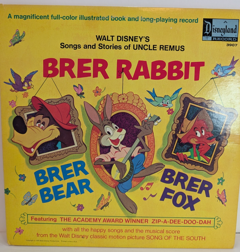Walt Disney's Stories Of Uncle Remus Vinyl LP Disneyland 3907 BRER ...