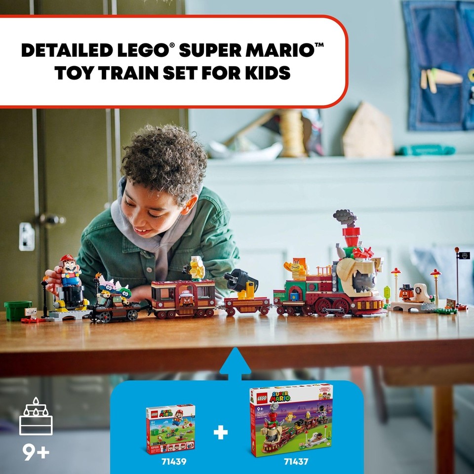 LEGO Super Mario The Bowser Express Train Toy Playset Includes a Hammer ...