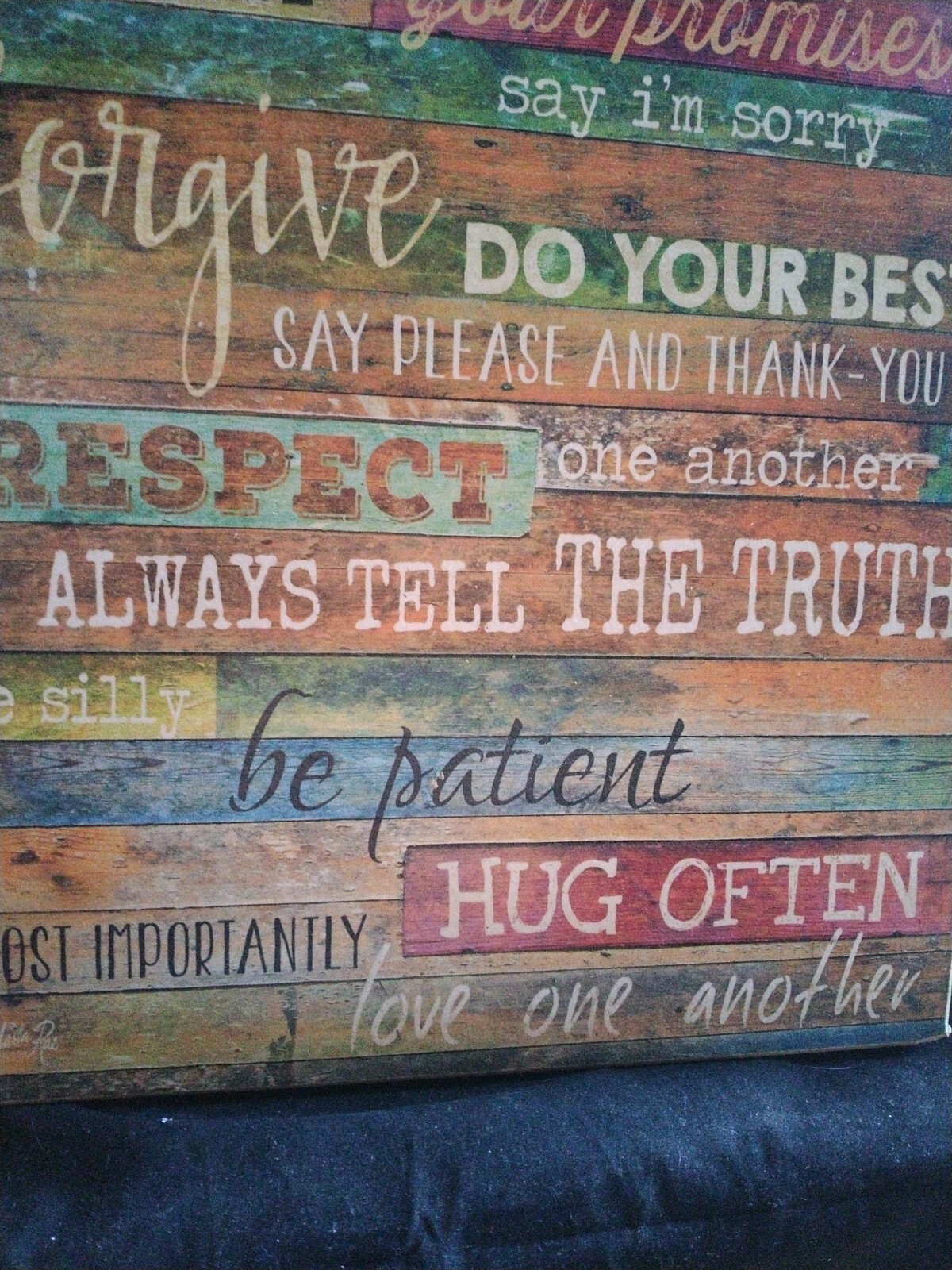 Family Rules Wooden Sign, 17" x 14" | eBay