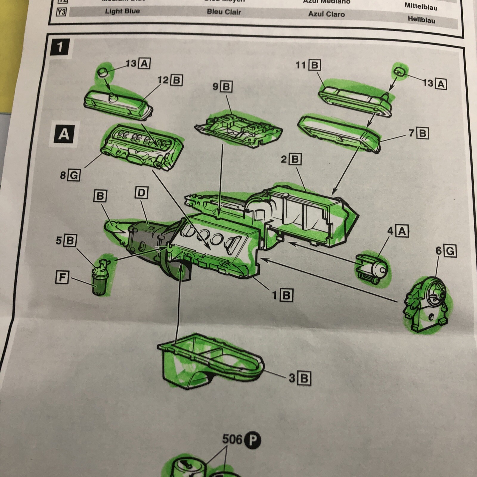 62 Pontiac Catalina 421SD ENGINE W 2X4 Intake AMT 1/25 Search LBR Model ...