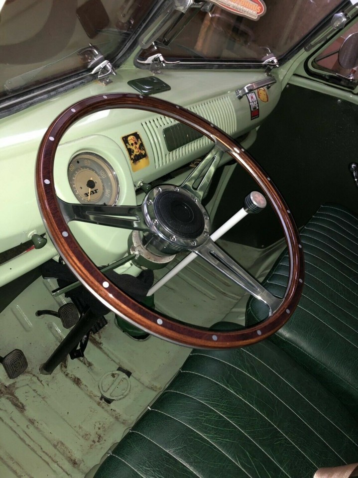 Vw T2 T3 Camper Bay 16" Wood Rim Polished Slotted Steering & Wheel Boss ...