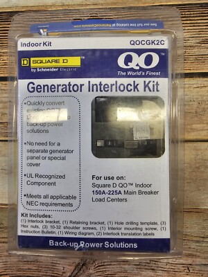SQUARE D QOCGK2C 150A-225A Load Center Indoor Generator Interlock Kit ...