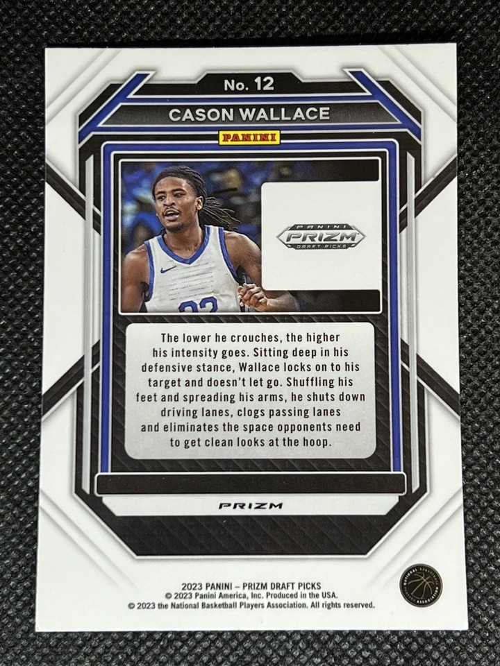 2023 Panini Prizm DP Basketball CASON WALLACE RC #12 RED ICE PRIZM ...