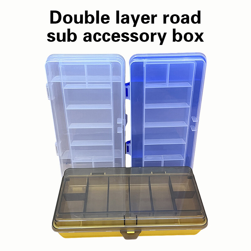 Double Laya Fishing Tackle Box PP Accessory Tool Box Separate Area Fake ...