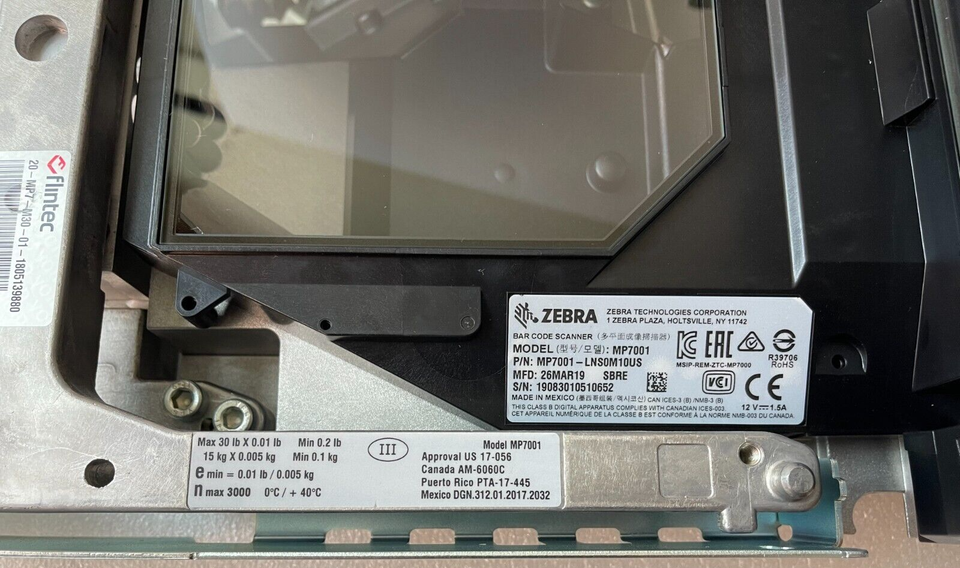Zebra MP7001-LNS0M10US Grocery Store Scanner Scale Checkout *NEW ...