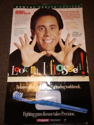 RARE Jerry Seinfeld 37x23 inches Colgate Dental Poster Dentist Office ...