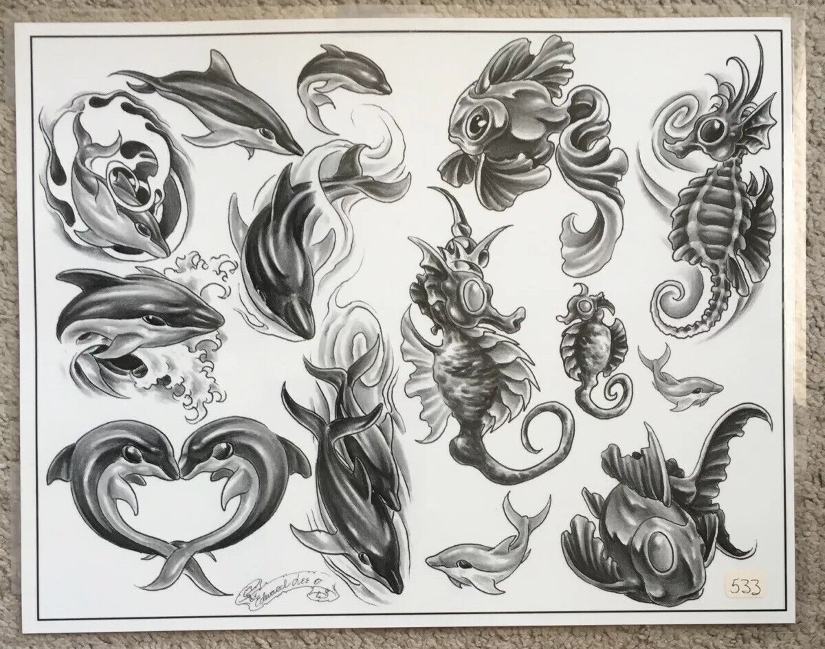 Ocean Tattoo Flash 77 Amazing Ocean Tattoo Ideas