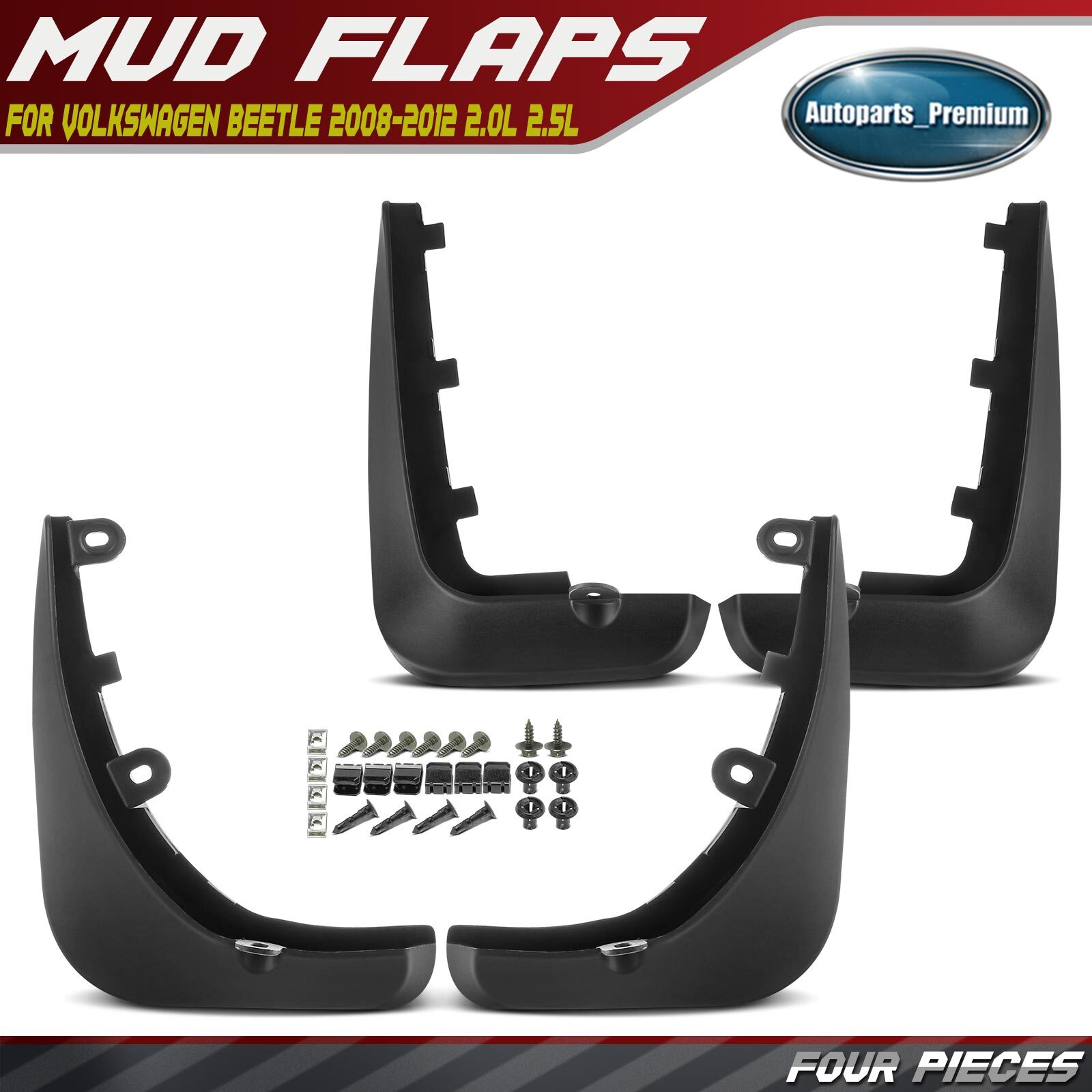 4x Splash Guards Mud Flaps For VW Volkswagen Beetle Convertible ...