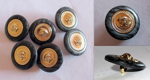 Versace Gold Medusa Head 3/4 inch / 2 cm Buttons. Set of 6. New Old ...