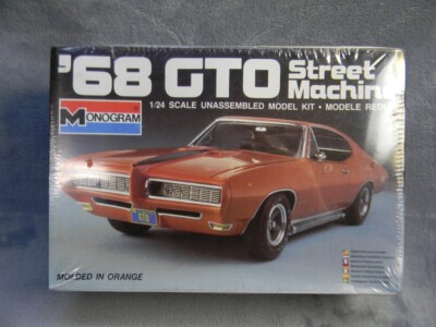 1/24 SCALE ORIGINAL MONOGRAM 1968 PONTIAC GTO HARDTOP ORANGE MODEL KIT-SEALED | eBay