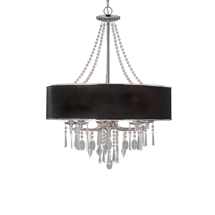 Golden Lighting Echelon Chrome Five-light Chandelier With Tuxedo Shade ...