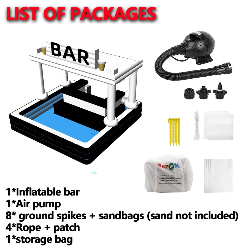 Commercial Inflatable Outdoor Pool Bar Water Blow Up Bar Party Event ...