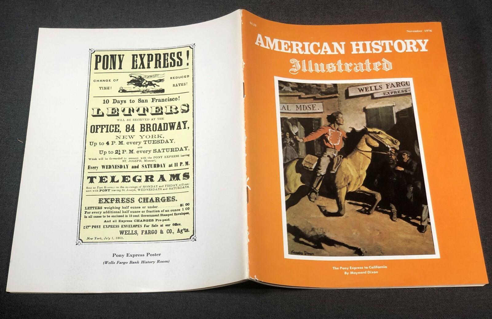 American History Illustrated Nov 1976 Magazine NHS Pony Express Mission ...