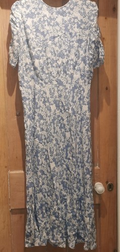 M And S Size 18 Blue Pattern Dress | eBay UK