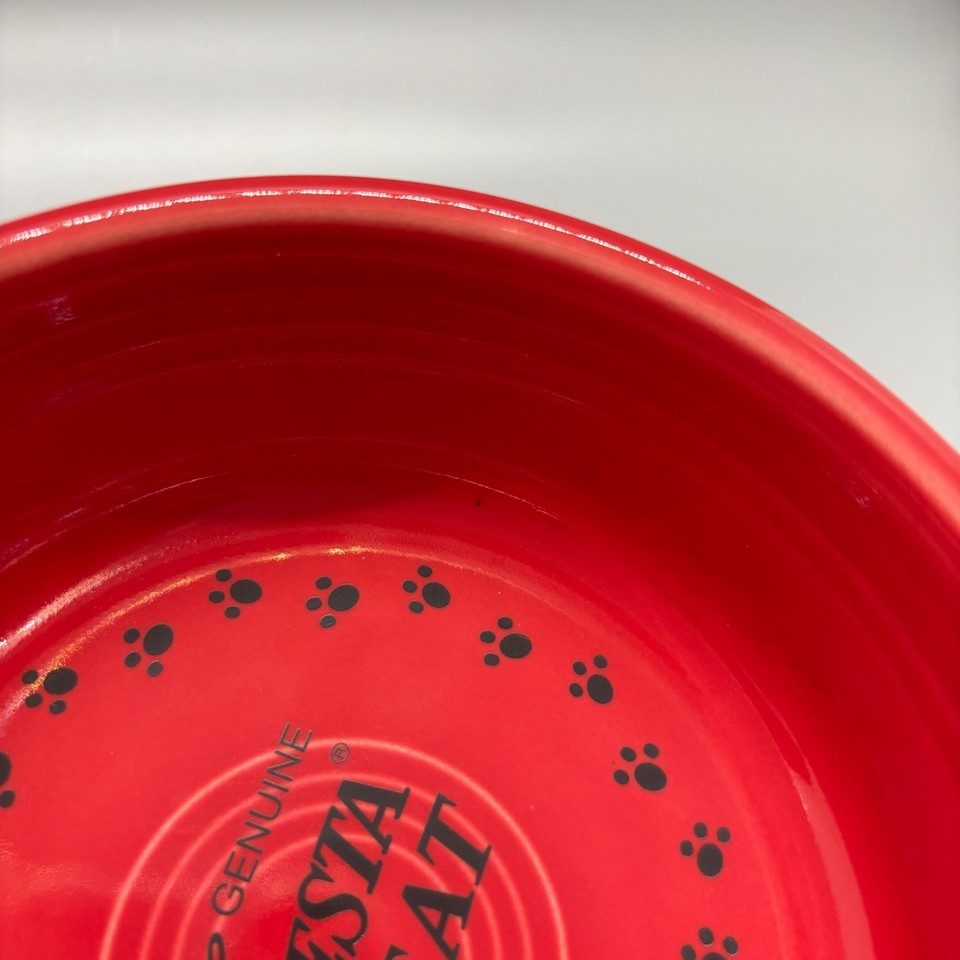 Fiesta Cat Small Bowl in Scarlet | Fiestaware Petware Red Food Dish ...