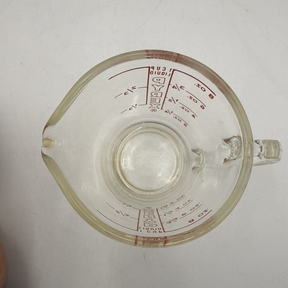 Pyrex 1 Cup Measuring Cup 508 Red Lettering Closed D Handle USA Vintage ...