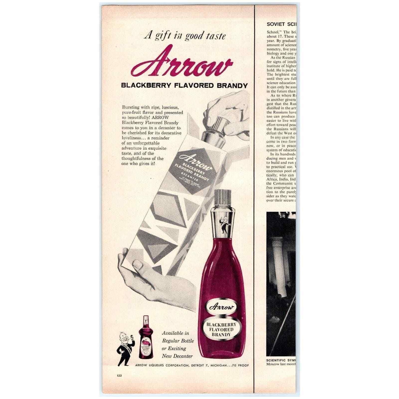 1957 Print Ad Arrow Blackberry Flavored Brandy Liqueur In Exciting New ...