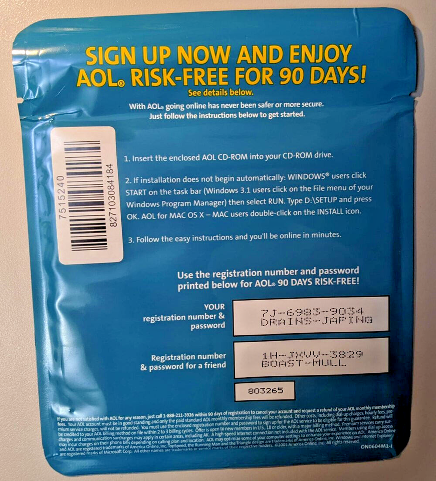 AOL America Online CD Disc -Green and Blue - sealed (2005) | eBay