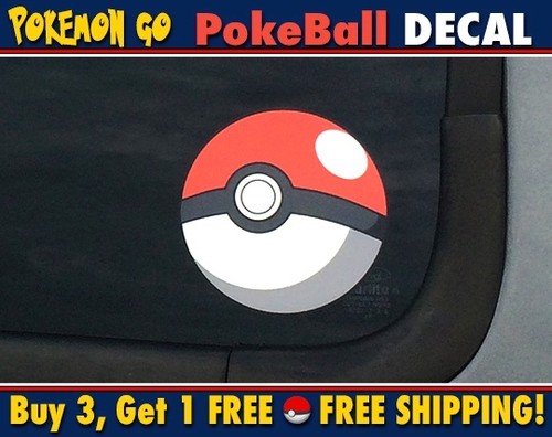 Pokemon GO Sticker PokeBall Gloss Vinyl Decal Car Laptop Window Sticker ...