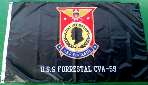 USN U.S.S Forrestal CVA-59 CV-59 AVT-59 3x5 ft Single-Sided Flag Banner ...