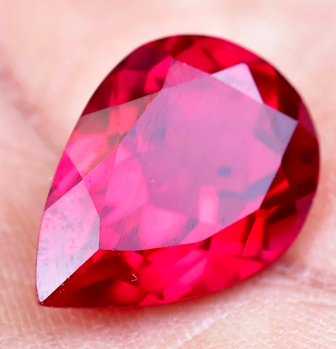 5.50Ct Certified Natural Mozambique Blood Red Ruby Pear Cut Loose ...