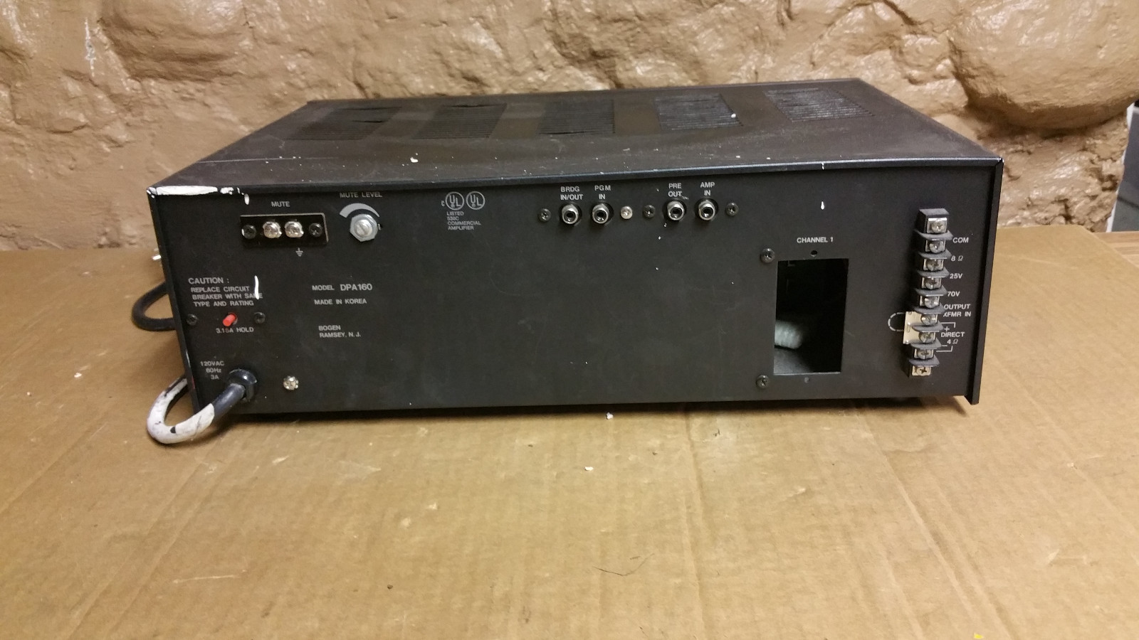 Bogen DPA-160 160 Watt 2 Input Commercial PA Mixer / Amplifier 25v 70v ...