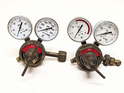 AGA American-made oxyacetylene torch gauge set, CGA 540 and CGA 510 ...