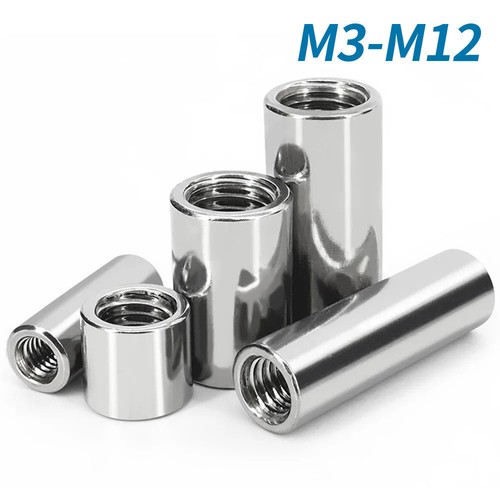 M3-M12 Long Lengthen Round Coupling Connector Sleeve Nut 304 Stainless ...