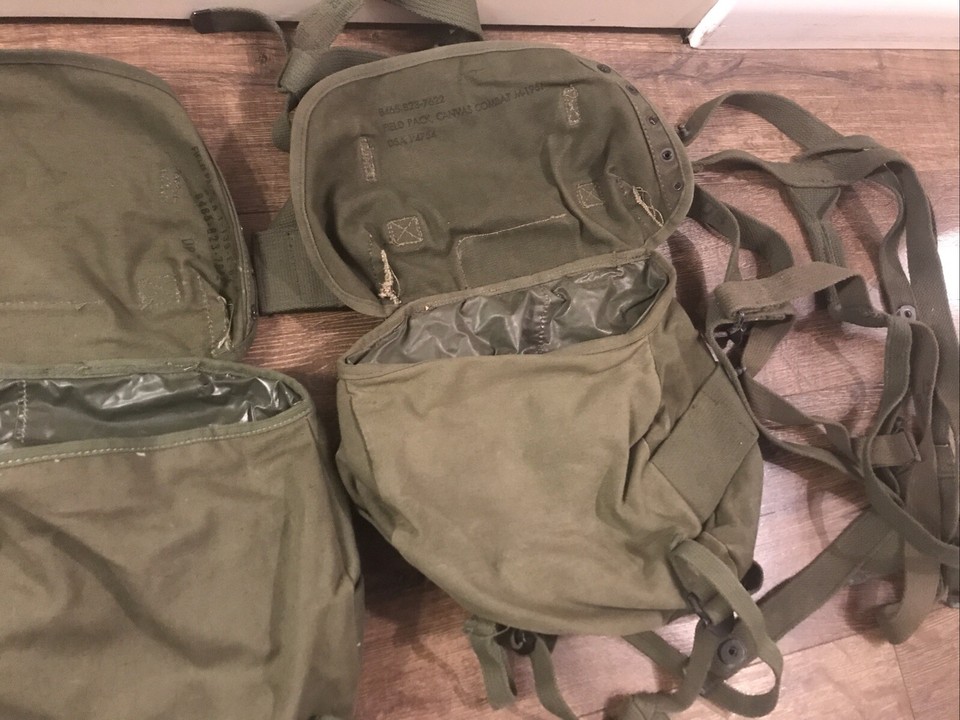 2 ORIGINAL VIETNAM WAR ERA US ARMY M1956 M1961 COMBAT FIELD PACK PACKS ...
