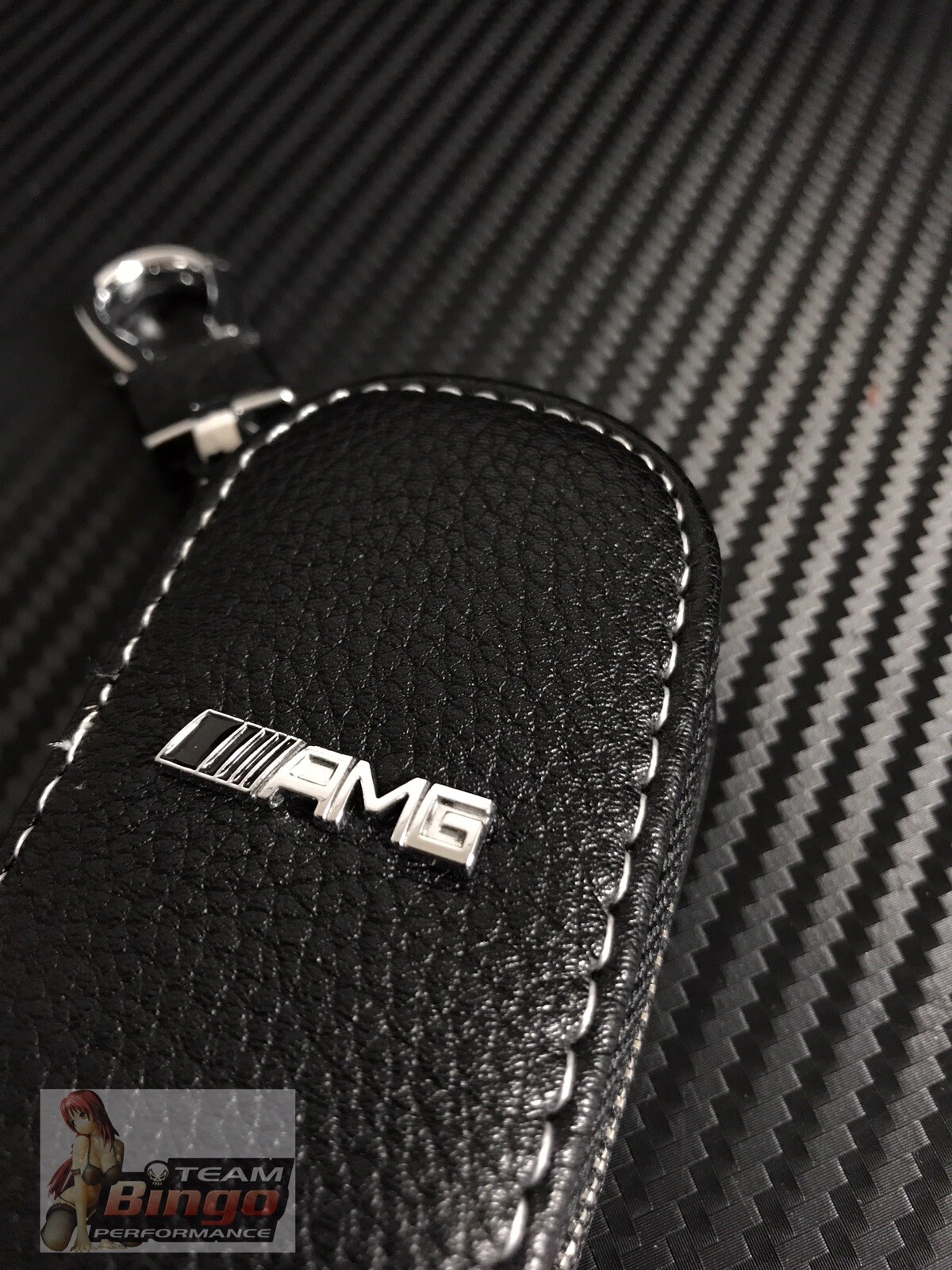 Suits AMG & Mercedes Benz C63 E63 Leather Key Case Key Fob Holder AUD ...
